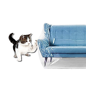 STARTWO Furniture Cover Plastic Bag Plastic Couch Cover Heavy Duty Water Resistant Thick Clear | Sofa Slipover for Moving and Long Term Storage 42”(Width) x 34”(Depth) x 42"(Height)