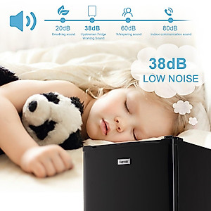 WANAI Compact Refrigerator 3.5 Cu.ft Mini Fridge with Freezer, Small Refrigerator with 7 TEMP Modes, Energy Saving, Low Noise for Bedroom, Dorm, Office, Apartment