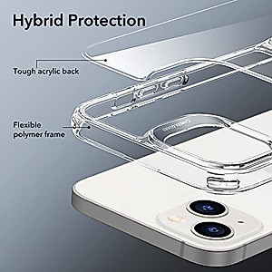 ESR for iPhone 14 Case/iPhone 13 Case, 3 Stand Modes, Military-Grade Drop Protection, Supports Wireless Charging, Slim Back Cover with Stand, Phone Case for iPhone 14/13, Metal Kickstand Case, Clear