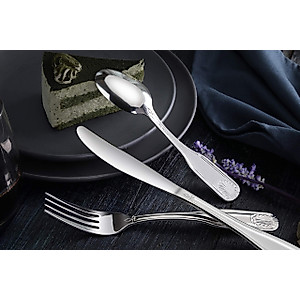 New Star Foodservice 58246 Shell Pattern, 18/0 Stainless Steel, Dinner Knife, 8.6-inch, Set of 12