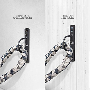 Battle Rope for CrossFit & Undulation Training - w/Anchor Kit for Gym Exercise by Nordic Lifting