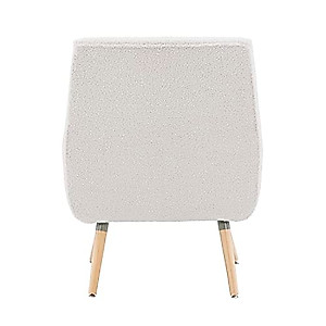 Linon Ivory Sherpa Accent Reid Chair, White