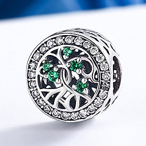 Family Tree Charms Bead Authentic 925 Sterling Silver Love Tree of Life Family Christmas Tree Dangle Charms fit Pandora Bracelet (C)