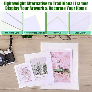Tenceur 30 Sets Mixed Size Pre Cut Picture Mat Board Kit Includes 30 Picture Frame Mats White Core Bevel Cut Mattes 30 Backing Board 30 Clear Seal Bags for Photo Art Prints Artwork Certificate, 3 Size