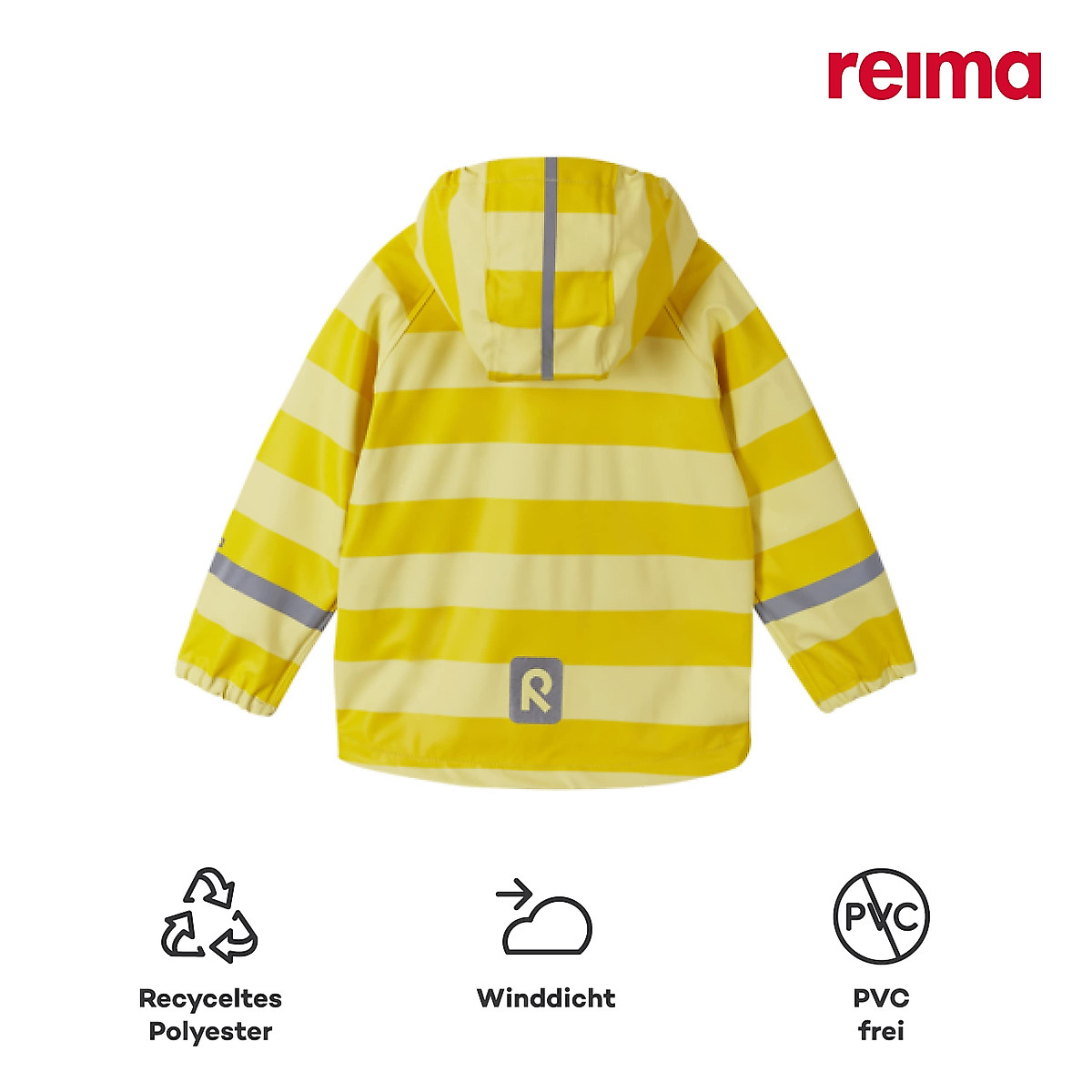 Reima Vesi Kids Waterproof Hooded Rain Jacket Lightweight Windproof Outdoor Coat for Kids, Greyish Green, 3T