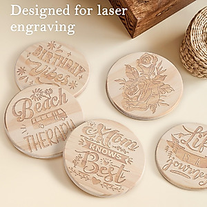 24 Pack Unfinished Wood Coasters, GOH DODD 4" Wood Slices for Nature Crafts & Wedding Decoration, Blank Coasters Wood Kit for DIY Architectural Models Drawing Painting Wood Engraving, Round