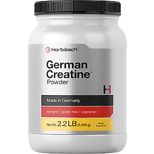 Horbäach German Creatine Powder 1000g | Creapure Monohydrate Powder | Vegetarian, Non-GMO, and Gluten Free Supplement | Promotes Strength & Power