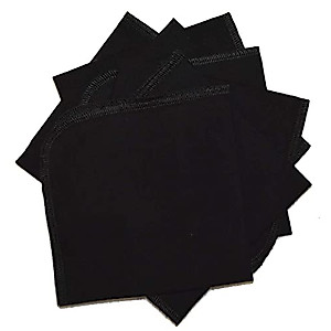 1 Ply Cotton Flannel 12x12 Inches Set of 10 Black