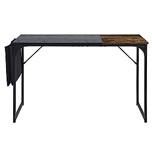 Homy Casa Inc 47 inch Study Storage Bag Space Saving for Home Office, Modern Simple Style PC Metal Frame Computer Desk, Writing Table, Black, Brown