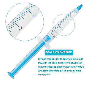 Professional Teeth Whitening Gel 10 PCS 3ML Sensitive Tooth Whitener Gel Syringes Refills 35% CP Bleaching Gel for Teeth Whitening Light
