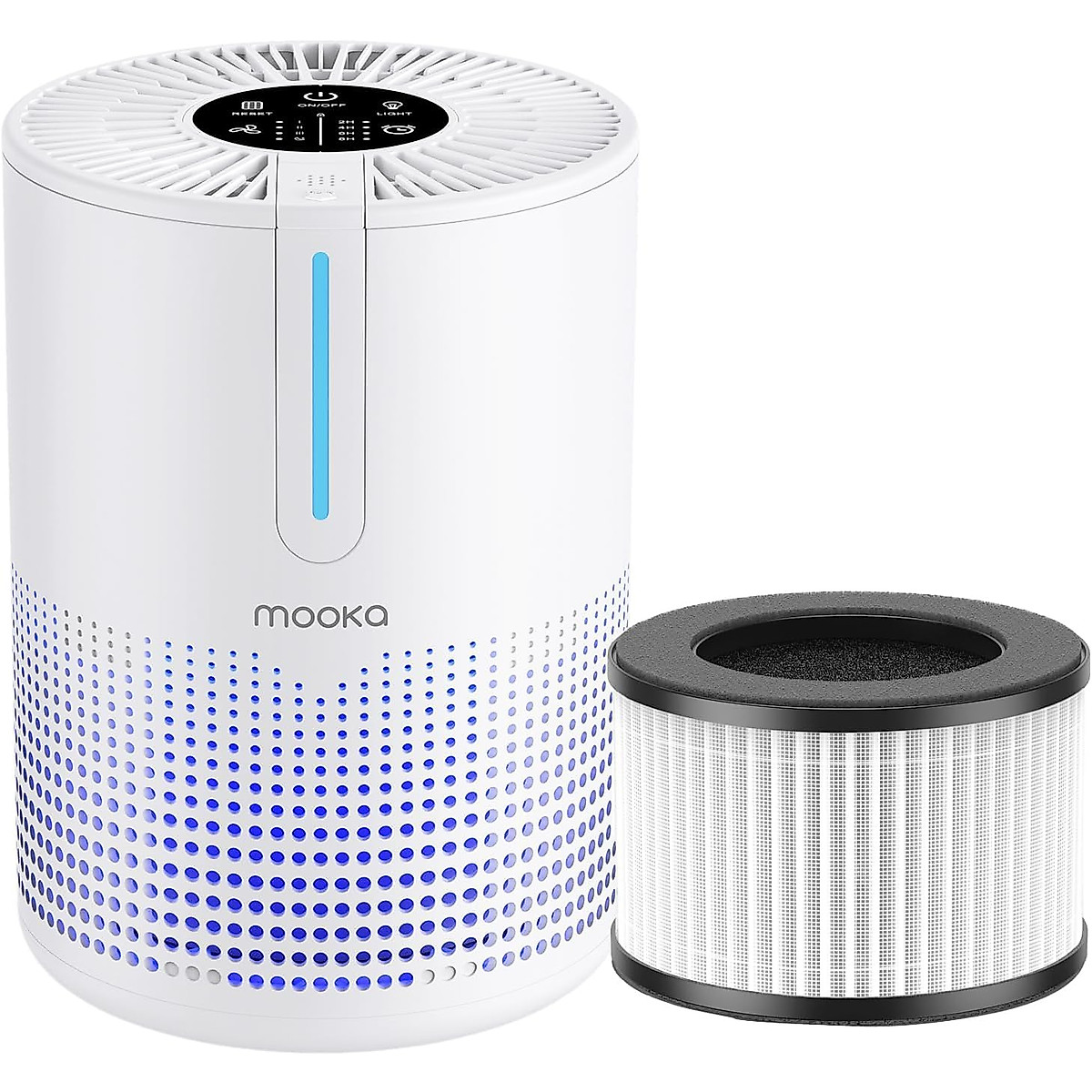 MOOKA Genuine True H13 HEPA Air Filters Replacement for M01 Air Purifier, Removes Dust, Smoke, Odor, Dander, Pollen, 2 Packs