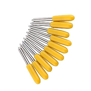 10pcs Cemented Carbide Blade for Cutting with 30 deg, 45 deg, 60 deg, Made from high hardness material, Standard blades for color adhesive media, Best performance with high,