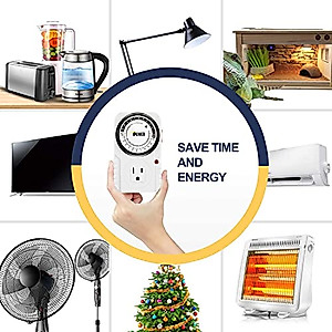 Simple Deluxe 290GPH 28W Submersible Water Pump and 24 Hour Plug-in Mechanical Electric Outlet Timers Switch for Fountains, Ponds, Aquariums and Hydroponics, Black