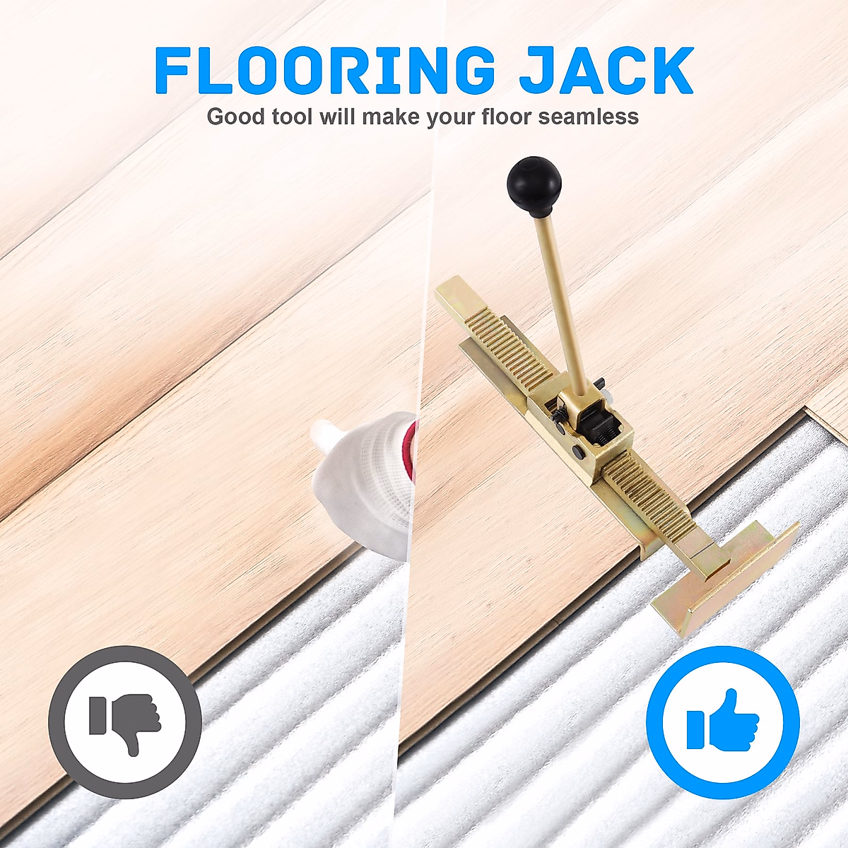 Samger Cast Steel Hardwood Flooring Jack Professional Ratcheting Hardwood Plank Jack Vinyl Flooring Tools for Laminate Flooring Installation Hard Wood Straight Tile Contractor Hand Tool