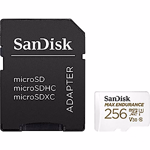 SanDisk 256GB MAX Endurance microSDXC Card with Adapter for Home Security Cameras and Dash cams - C10, U3, V30, 4K UHD, Micro SD Card - SDSQQVR-256G-GN6IA