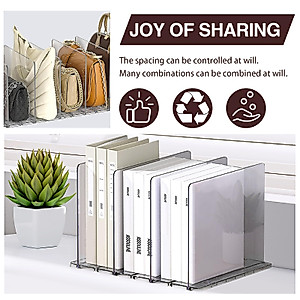 Lioguniy Purse Organizer for Closet 10 Pack Clear Shelves Divider Clothes Purse Bag Handbag Organizer Book, Adjustable Plastic Shelves for Home Bathroom Bedroom Kitchen
