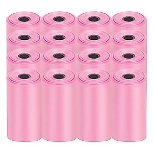 Toplive Dog Poop Bags, Pet Waste Bags Roll Refills, Thick Strong Leak-Proof Cat Dog Bag for Poop Outdoor Cleanup 16 Rolls (240 Bags), Pink