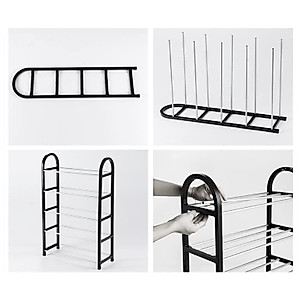 GILIGEGE 5-Layer Shoe Rack, Multi-Layer Assembly Simple Shoe Rack, Household Multifunctional Shoe Rack, Simple, Practical and Economical Shoe Cabineta Storage Pink Dish Rack (White, One Size)