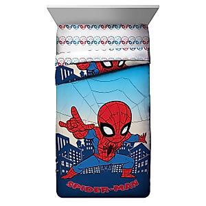 Jay Franco Marvel Super Hero Adventures Go Spidey Toddler 5-Piece Bedding Bundle- Includes Bed Set, Pillowcase