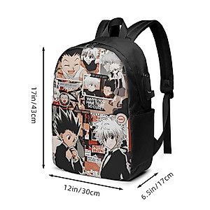 Men Women Packable Backpack with USB Charging Port, Anti Dust Compartment School Bag, Rucksack Daypack for Outdoor Running Laptop