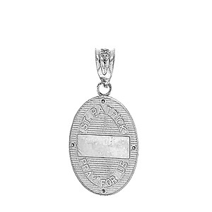 Fine 925 Sterling Silver CZ-Accented Saint Patrick Oval Medal Pendant (1")