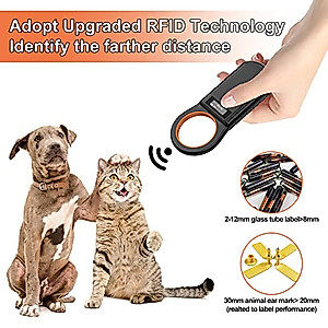 Alacrity Microchip Scanner Animal Chip ID Reader Scanner Bluetooth Pet Wireless RFID EMID Animal ID Tag Handheld Scanner Animal Tag Reader EMID FDX-B(ISO11784/11785) and ID64 RFID
