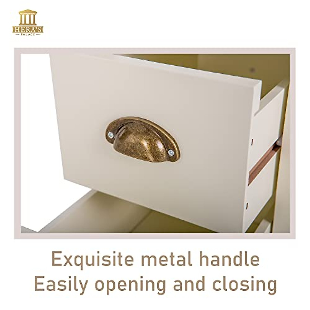 HERA'S PALACE Small End Table with Storage, White Nightstand with Drawer, Sturdy and Durable, Narrow Side Table for Bedroom, Living Room, Office, Sofa