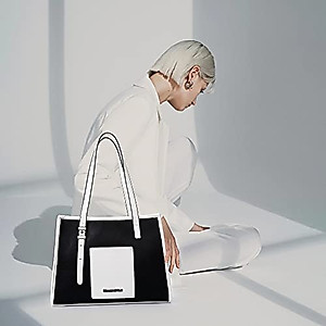 Montana West Satchel Handbags for Women Vegan Leather Two-toned Tote Purses Top-Handle Shoulder Bags AR-MWC-125BK, Black