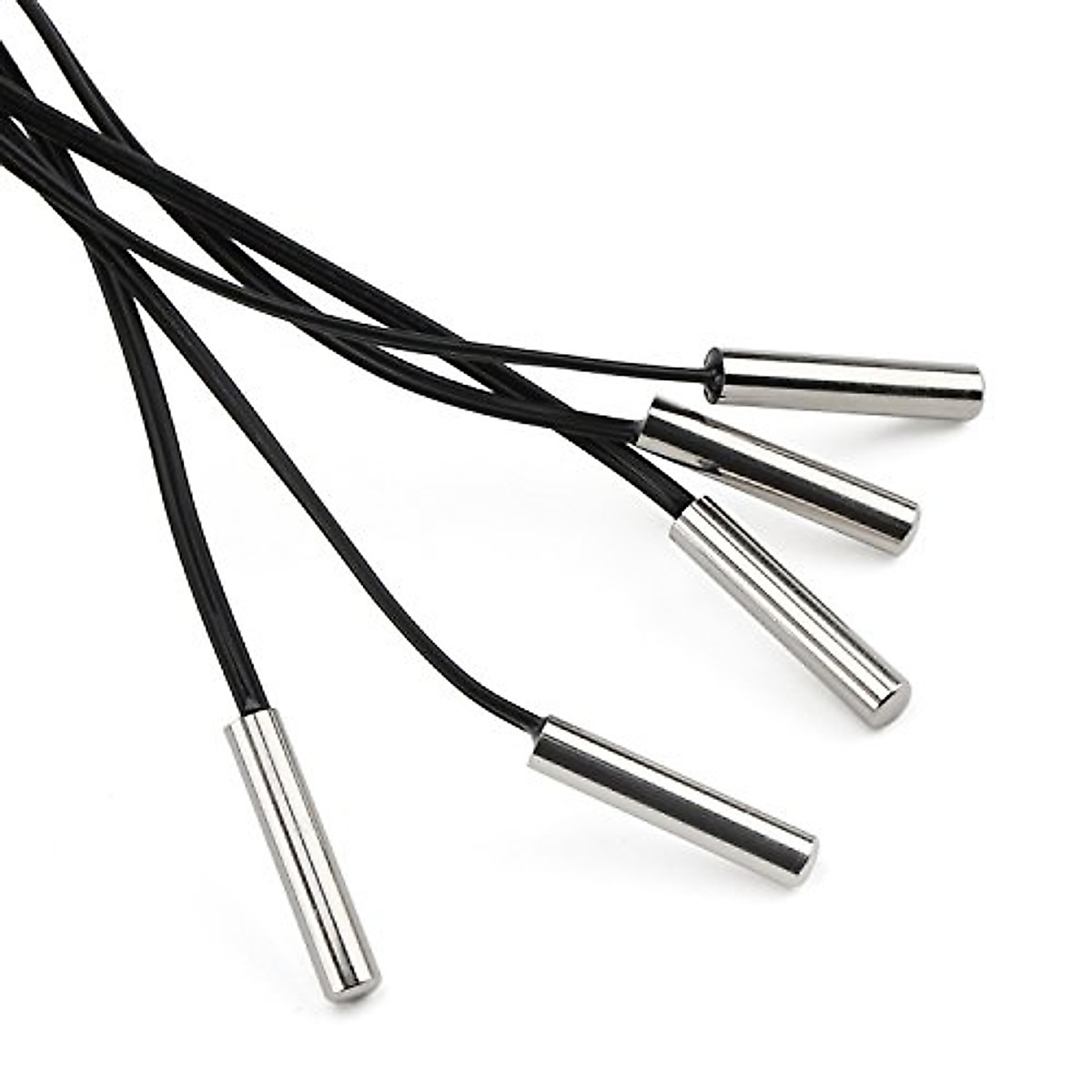 10K Temperature Sensor Probe, DROK 5pcs 1 Meter Waterproof Temp Sensor Probe, Stainless Steel 3950 NTC Temp Sensor Probe, Digital Temperature Transmitter Extension Cable