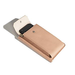 Pixie Mood Rae 4 x 7 Vegan Leather Convertible Crossbody Phone Wallet, Misty Rose