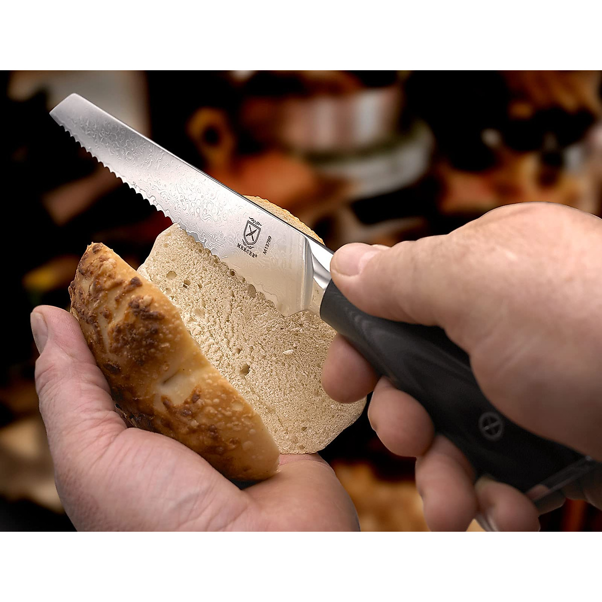 Mercer Culinary M13789 Premium Grade Super Steel, 8-Inch Serrated Bread Knife, G10 Handle