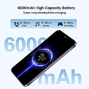 WV LeisureMaster A14 Pro Max Cell Phone,6+256GB Unlocked Phone,Android 13.0 Smartphone,6.82-inch HD Screen,Dual SIM,Dual Standy,6800 mAh Battey,64MP Camera,2796 * 1290 Resolution 5G Phone