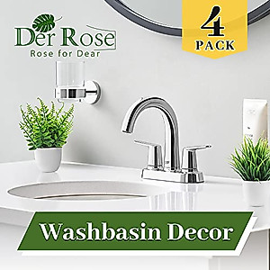 Der Rose 4 Packs Fake Plants Small Artificial Faux Potted Plants for Living Room Home Office Farmhouse Bathroom Kitchen Decor Indoor