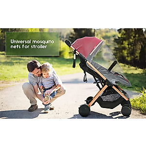 Mosquito Net for Stroller - V-Fyee Durable Baby Stroller Mosquito Net Perfect Bug Net for Strollers, Bassinets, Cradles, Playards, Pack N Plays and Portable Mini Crib (A White)