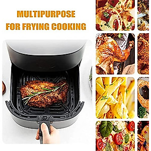 Air Fryer Grill Pan for COSORI Square Air Fryer Pro LE 5 Qt, Non-Stick 8.26’’*8.26’’ Air Fryer Rack Replacement Parts Accessories Grill Plate Crisper Plate Tray with Rubber Bumpers, Dishwasher Safe
