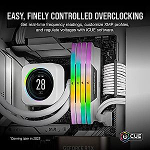 CORSAIR VENGEANCE RGB DDR5 RAM 32GB (2x16GB) 6200MHz CL36 Intel XMP iCUE Compatible Computer Memory - White (CMH32GX5M2B6200C36W)