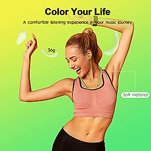 Tecno Magnetic Wireless Bluetooth Headphones, Bluetooth Earbuds Neckband with Microphone, Bluetooth 5.2 Wireless Earphones with Mic for Workout Running, Green