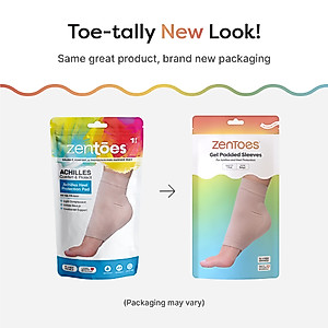 ZenToes Achilles Tendon Support Sleeve, Padded Compression Sleeve for Achilles Tendonitis Relief & Haglunds Heel, Washable Padded Socks & Heel Protectors for Bursitis Relief, 1 Pair