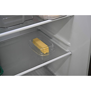 HOME-X Clear Acrylic Butter Dish with Cover, Plastic Covered Cheese Holder with Tray