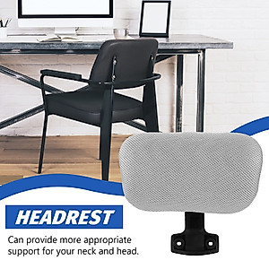 NUOBESTY Head Rest Office Chair Cushion Adjustable Mesh Headrest Attachment Universal Neck Support Cushion for Office Chair(Grey-2.6)