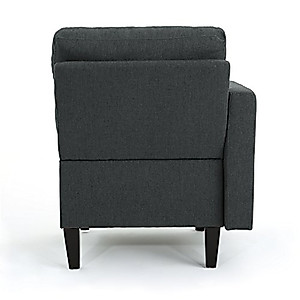 Christopher Knight Home Emmie Mid-Century Modern 5-Piece Sectional Sofa, Dark Grey / Dark Brown