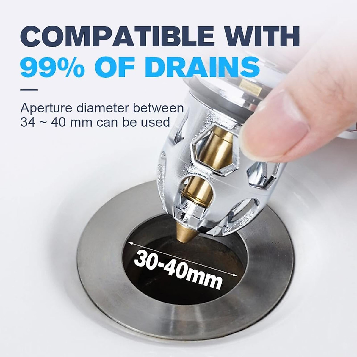 BILIKEYU Sink Drain Stoppers 2024 Newest Sink Stopper with Hair Catcher Washbasin Water Head Plug Bathroom Sink Drain Strainer for 1.341.57in Drain Hole Bathtub Drain Home Tools (A, One Size)