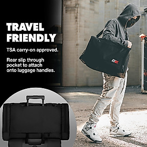 KXKS. (Kicks Kase Premium Sneaker Bag & Travel Duffel Bag - 3 adjustable compartment dividers - For shoes, clothing and gym (Black/Red)