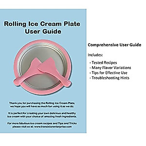 Nambawan Cold Plate Ice Cream Roll Maker Anti Griddle Gelato Sorbet And Frozen Yogurt Maker, Stone Type Rolled Machine, Homemade Countertop For Kids, Pink