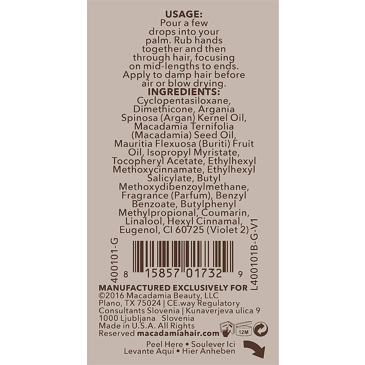 Macadamia Professional Hair Care Sulfate & Paraben Free Natural Organic Cruelty-Free Vegan Hair Products Nourishing Hair Repair Oil Treatment-0.9oz