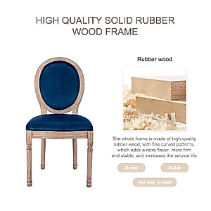 Virabit French Country Dining Chairs Set of 6, Vintage Louis Chairs with Curved Backrest and Beautifully Carved Solid Wood Frame, Farmhouse Dining Chairs for Living Room, Kitchen, Restaurant