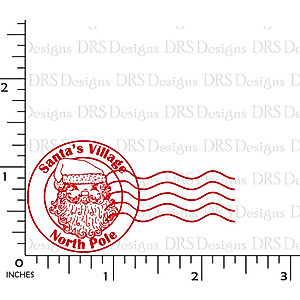 North Pole Santa Postmark Rubber Stamp Set w/Ink Pad