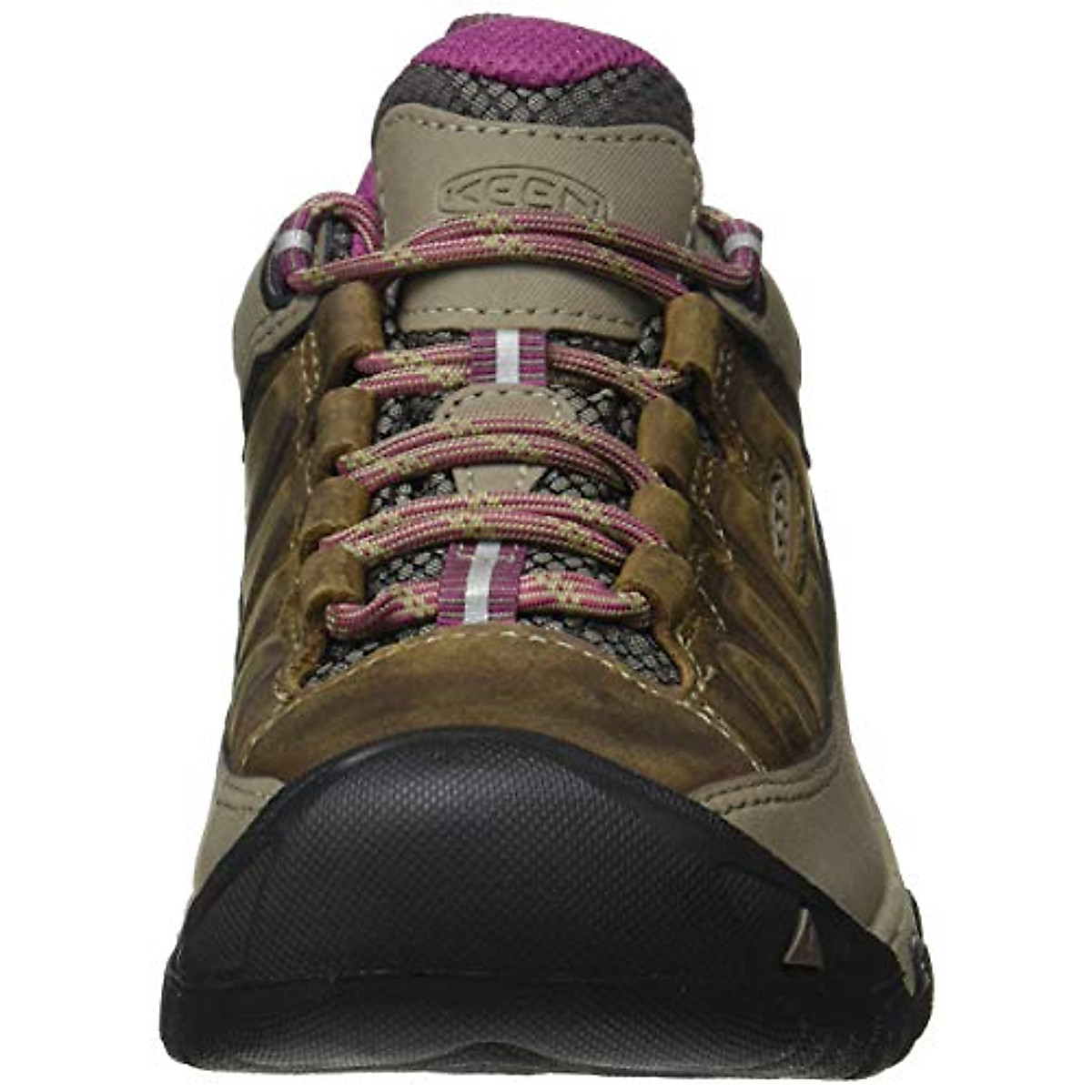 KEEN Women's Targhee 3 Low Height Waterproof Hiking Shoes, Weiss/Boysenberry, 9.5