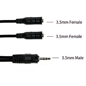 1Pack Headphone Aux Splitter, 3.5mm 2 Female to 1 Male Audio Splitter Stereo Dual Headphone Adapter Compatible Headset Tablet Smartphone MP3 Player & More