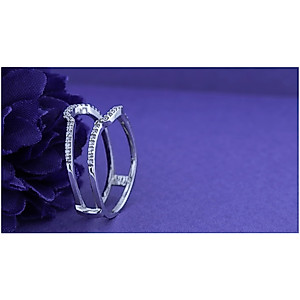 Dazzlingrock Collection Cubic Zirconia Wedding Band Enhancer Guard Ring for Women (0.25 ctw) in 925 Sterling Silver Size 7